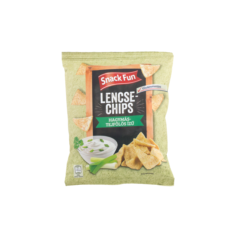 ROKSH Chipsek SNACK FUN Lencse chips hagymás-tejfölös, 90 g