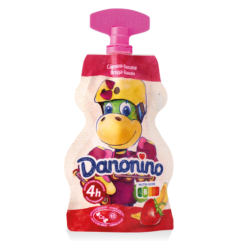 ROKSH Középső sor DANONE Danonino eper-banán ízű élőflórás joghurt
